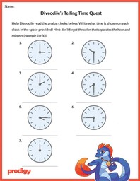 Telling time worksheets: 20 effective practice materials | Prodigy ...