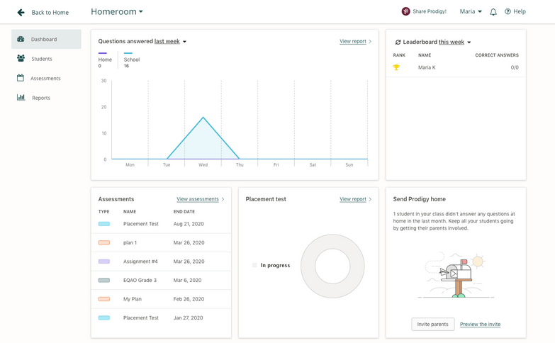 Prodigy Feature Update: New Teacher Dashboard | Prodigy Education