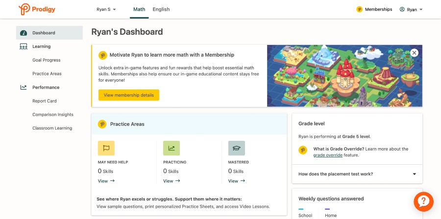 How to Use the Practice Areas Tool as a Prodigy Parent | Prodigy Education