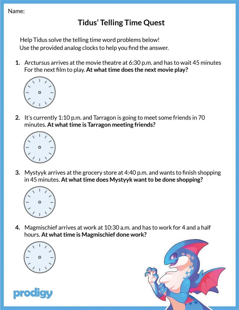 20 Engaging Telling Time Worksheets to Help Students in Grades 1 to 4 ...